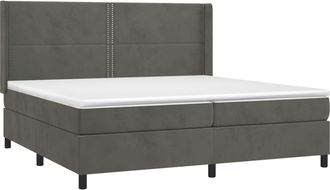 vidaXL Vidaxl - Letto A Molle Con Materasso E Led Grigio Scuro 200x200 Cm