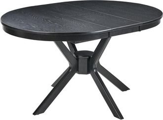 Beliani Ausziehbarer Esstisch TYMIS Schwarze Eiche 107/137 cm 107 cm