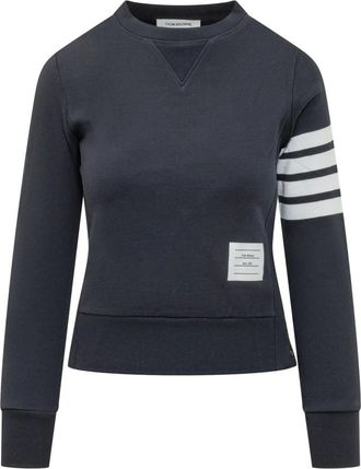 Thom Browne Femme, Sweatshirts et sweats &agrave; capuche, Bleu, Taille: 38 FR Classic Loopback 4-Bar SweaT-shirt