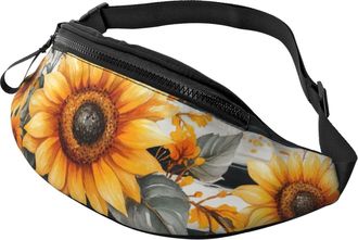 Generic Multifunktionale Waist Fanny Pack Sonnenblumenmuster Handytasche Tasche Waist Fanny Pack Lauftasche F&uuml;r Fitness Running Reisen 14X35Cm
