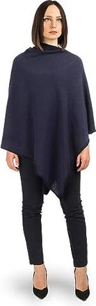 DALLE PIANE CASHMERE Poncho 100% cachemire - Femme, Couleur: Bleu, Taille unique