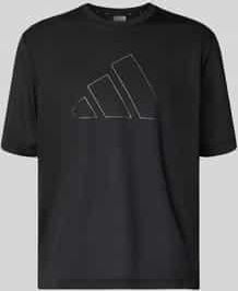 adidas Regular Fit T-Shirt in Mesh-Optik mit Logo-Print