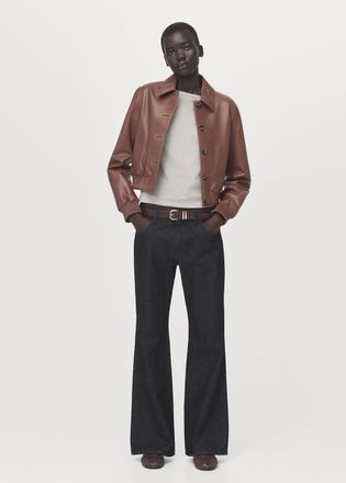 Mango T-shirt col bateau coton marron moyen - Femme - XXS - MANGO