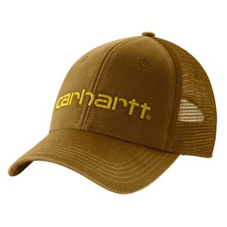 Carhartt Work in Progress Herren Canvas Mesh Back Logo Graphic Cap, Carhartt Braun/geölter Walnuss, Einheitsgröße