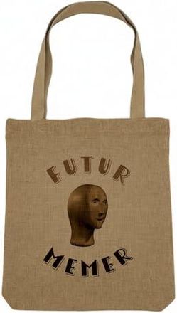 Fabulous Sac Shopping Tote Bag Aspect Lin - Futur Memer Internet Culture Geek Memes - Sac de Courses Toile Epaisse 360g Beige Naturel Cabas Port&eacute; Epaule Solide