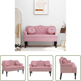 vidaXL vidaXL Rosa Sitzbank - Sitzbank mit Kissen Rosa 120,5x65x75 cm Samt