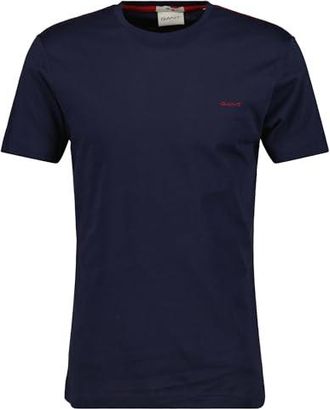 GANT T- Shirt contrast&eacute; avec Logo SS, Bleu Nuit, XL Homme