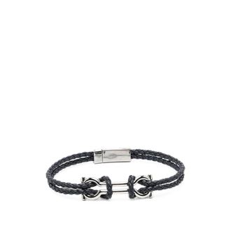 Ferragamo Gancini Braided Leather Bracelet