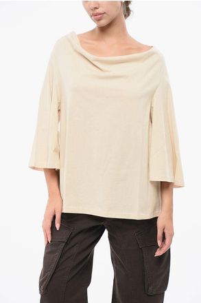 By Malene Birger 3/4Sleeved Lightweight Cotton Cowl-Neck BRYAR Blouse size M
