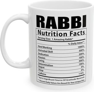 Generic Tassen Rabbi N&auml;hrwertangaben 330Ml Kaffeepott Porzellan Keramik Becher F&uuml;r Hei&szlig;getr&auml;nke Cappuccino Hei&szlig;e Schokolade