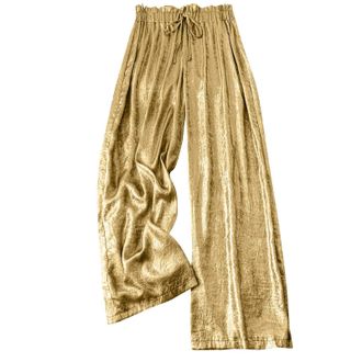 Generic Glitzer Hose Damen Gold Glitzerhose Weites Bein Pailletten Hose Gl&auml;nzend Freizeithose Jogginghose Elegant Tanzhose 70er Disco Rave Festival Club Outfi