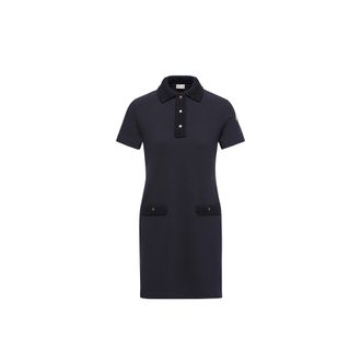 Moncler Moncler Mini Robe Polo En Piqu&eacute; De Coton, Femme, Bleu, Taille: Xl