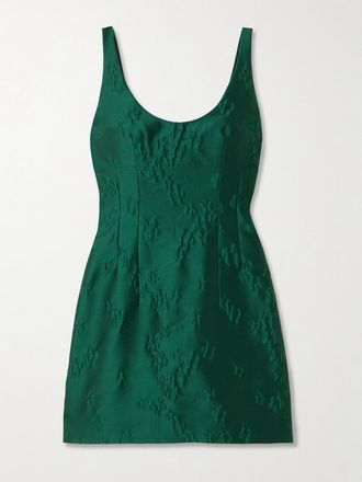 Emilia Wickstead Mini-robe En Cloqué À Motif Fleuri Einna - Vert