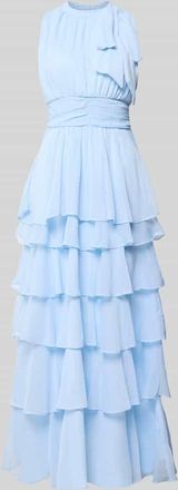 Neo Noir Abendkleid mit Volantsaum Modell MARLI