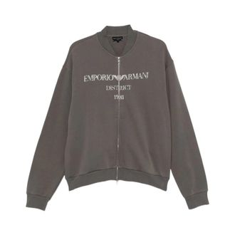 Emporio Armani Logo-Bomberjacke aus Baumwolle - - Jackets - Herren - Grau - 2XL