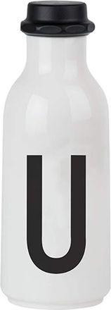 DESIGN LETTERS Persönliche Trinkflasche Weiß (U) | BPA-Frei | 500 ml | Tritan Wasserflasche im Nordisches Design | Auslaufsicher | Spülmaschinengeeignet | erhältlich