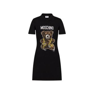 Moschino Robe en laine m&eacute;rinos extra-fine Teddy Bear - Femme - Robes - Noir - Taille: 46 FR