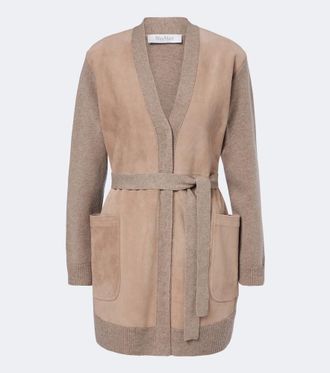 Max Mara Cardigan en laine, cachemire et daim