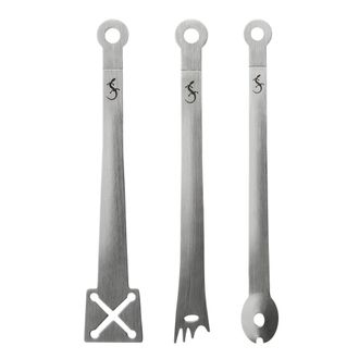 Lurch 33710 Antipasti-Zangen 3er Set, Edelstahl