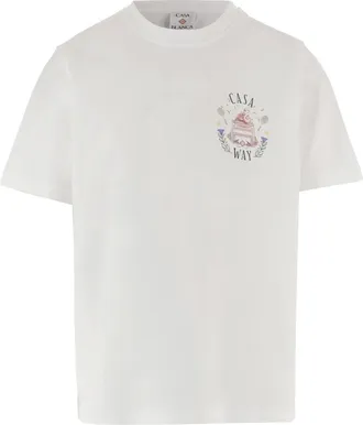 Casablanca Homme, Tops, Blanc, Taille: 2XL T-Chemises