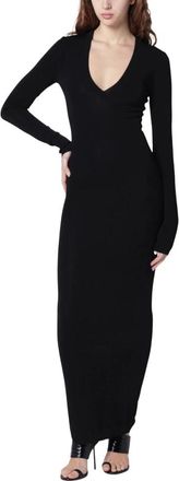 Entire studios Entire Studios, Femme, Robes, Noir, Taille: 38 FR Robe Midi Manches Longues Col V