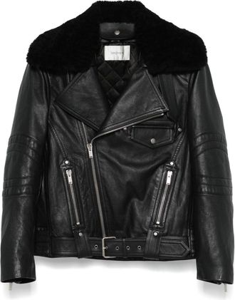 Saint Laurent Bikerjacke aus Leder - Schwarz