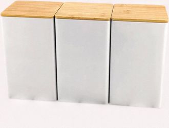 Generic Tee Kaffee und Zucker Kanister Set feuchtigkeitsdichtes Aufbewahrungsgläsern mit Holzdeckel luftdicht Platz sparen für Küchentheke täglich zu Hause We