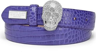 Philipp Plein Femme, Accessoires, Violet, Taille: 70 CM Skull Crystal Belt