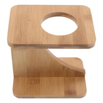 Cabilock Rustikaler Wikinger Trinkhornhalter Holz Bierhorn St&auml;nder mit Sicherem Halter Mittelalterlicher Hornbecher Pr&auml;sentationsst&auml;nder f&uuml;r Zuhause Bar und Pa