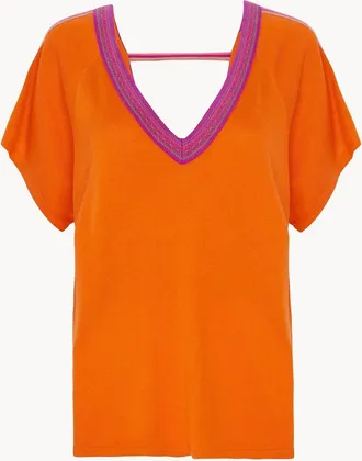 Kujten Top soie-cachemire col V oversize - Top Laya