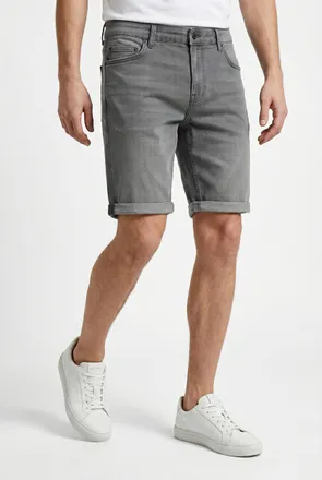 Only & Sons Shorts ONLY & SONS ONSPLY PIM DNM SHORTS, Herren, Gr. S, N-Gr, medium grau denim, Web, Obermaterial: 65% Baumwolle, 18% Polyester, 15% Viskose, 2% Ela