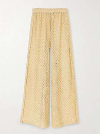 Missoni Pantalon Large En Mailles Crochet&eacute;es M&eacute;tallis&eacute;es Mare - Dor&eacute;