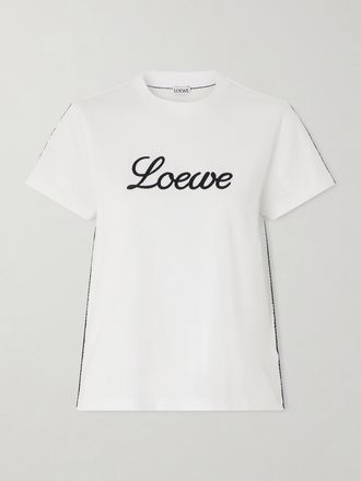 Loewe T-shirt Aus Baumwoll-jersey Mit Stickereien - Wei&szlig;
