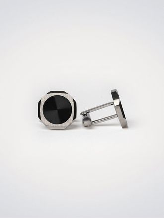 D1 Milano Black & Silver Cufflinks