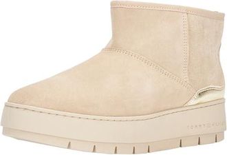 Tommy Hilfiger Womens Metallic Suede Snowboot Fw0fw07850 Ankle Boot, Beige White Clay, 37 EU