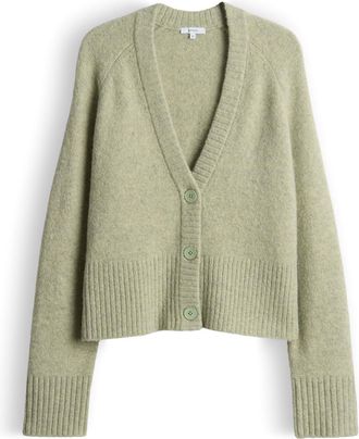 OPUS Damen Strickjacke | DASSI Regular Cardigan aus Alpaka Wollmix Soft Matcha, 40