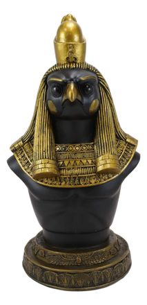 Ebros Gift Ebros Antiker &auml;gyptischer Gott des Himmels Horus Ra B&uuml;ste dekorative Box Statue 26,7 cm hoch mit Hieroglyphenbasis, kleiner Aufbewahrungsbeh&auml;lter, K&ouml;n