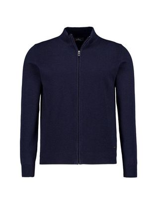 Ragman Herren Cardigan blau Baumwolle unifarben