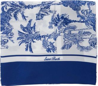 MC2 Saint Barth Femme, Accessoires, Bleu, Taille: ONE Size Kitana Silk Foulard