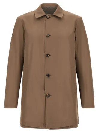 Pal Zileri Reversible Wool & Technical Coat - brown