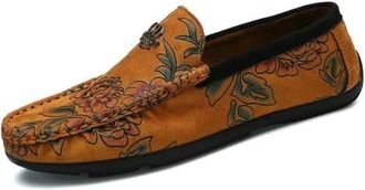 Generic QXDZSW Chaussures décontractées pour homme Mocassins respirants à enfiler Orange Jaune Chaussures de conduite, 608 Jaune, 39 2/3 EU