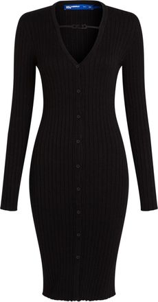 Karl Lagerfeld Geripptes Strickkleid - Schwarz