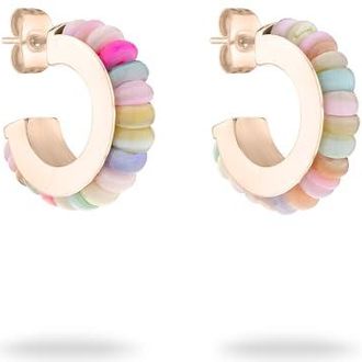 Tamaris Créole TJ-0644-E-20 en acier inoxydable IP or rose, 2 cm, Acier inoxydable, Pierre de coquillage