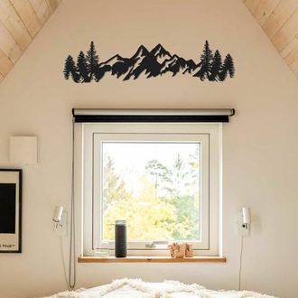 Hanah Home Stylish Black Decorative Metal Wall Accessory, 17 x 69 cm | 100% Steel, 1.2 mm Thickness | Lightweight (0.4 kg) | Perfect for Modern Home Decor