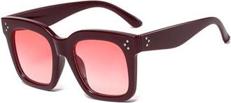 Generic Lunettes De Soleil Carr&eacute;es &Agrave; Grande Monture For Hommes Et Femmes, Verres De Soleil Polaris&eacute;s For La Conduite De F&ecirc;te(Red)