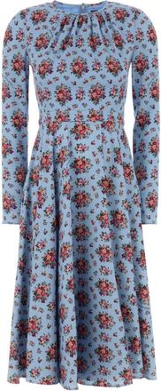 Dolce & Gabbana Femme, Robes, Multicolore, Taille: 38 FR Robe longue en charmeuse &agrave; imprim&eacute; de petits bouquets de fleurs