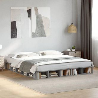 vidaXL Bettgestell Grau Sonoma 180x200 cm Holzwerkstoff Vidaxl