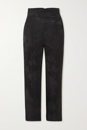 Erdem Helga Verk&uuml;rzte Hose Mit Schmalem Bein Aus Jacquard Aus Einer Wollmischung - Schwarz