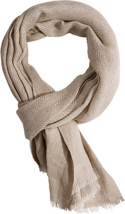 Bexley Ch&egrave;che Lin Coton II - Echarpes homme chevron beige clair