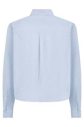 Max Mara Womens Long-Sleeve Cotton Poplin Shirt Blue